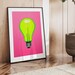 Lime Lightbulb Poster Green Pink Art Print Retro Vintage - Etsy