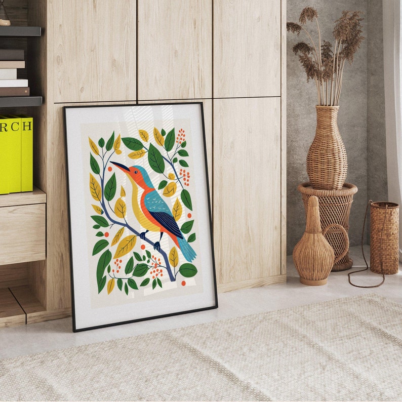 Vintage Bird Illustration Retro Birds Retro Poster Animal Wall Art ...