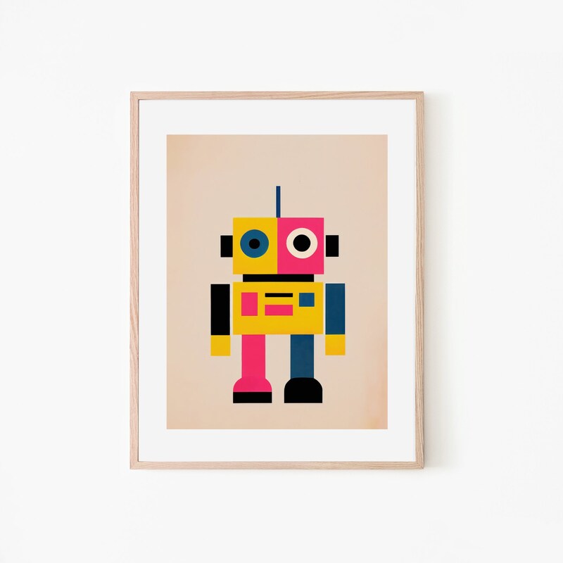 Retro Robot Art - Etsy