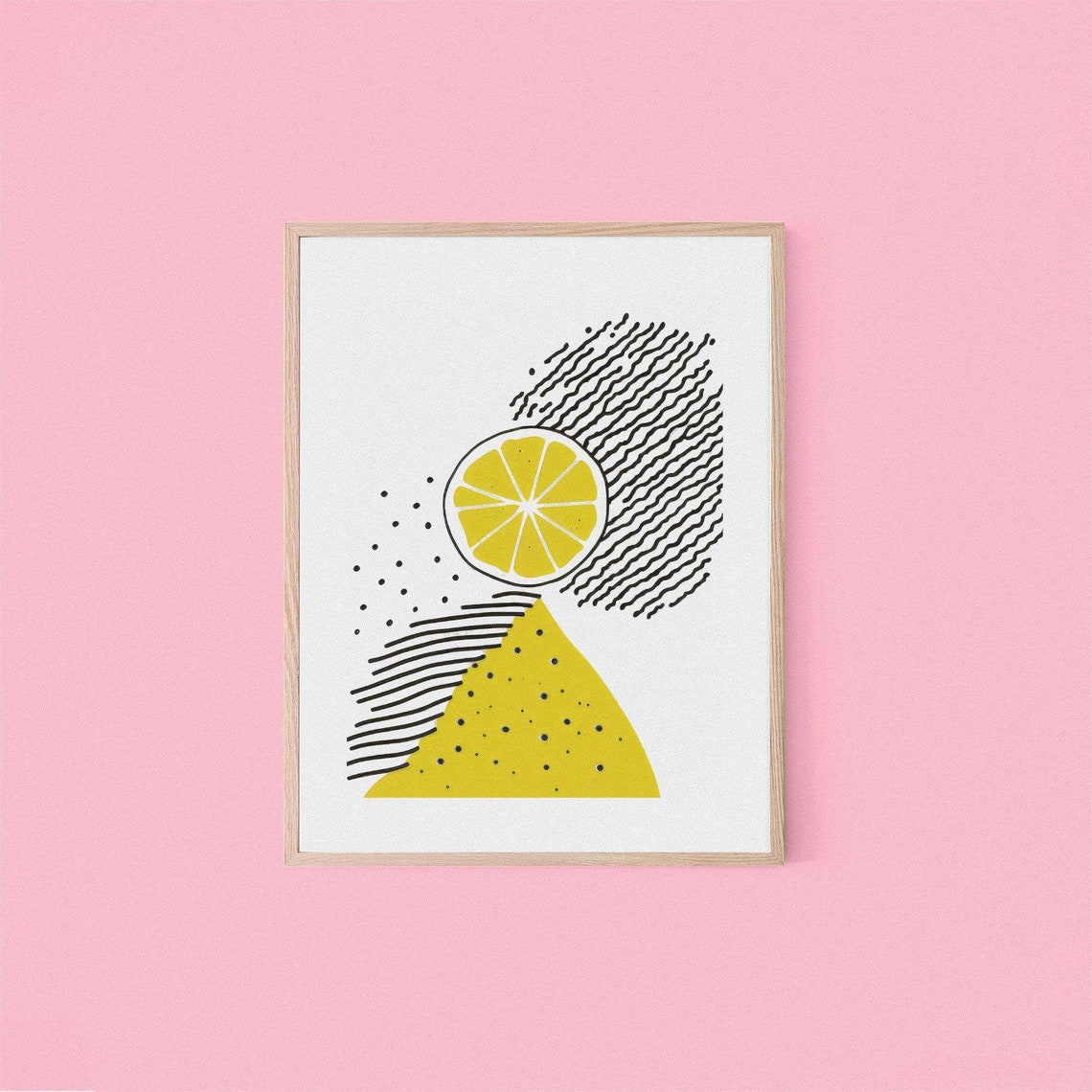 The Lemon Retro Yellow Poster Lemon Wall Art Vintage Lemon Poster Boho ...