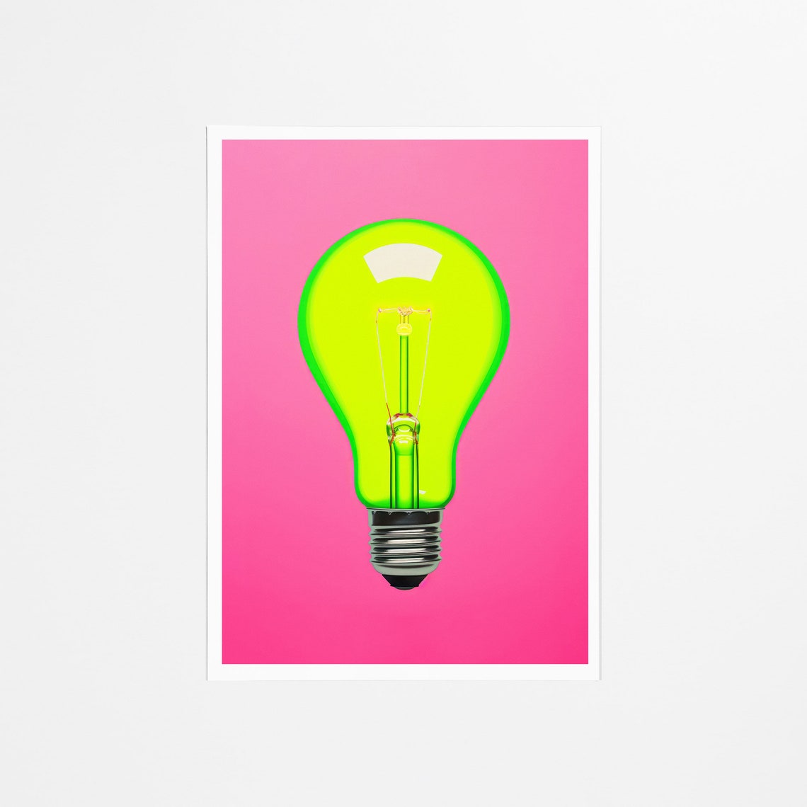 Lime Lightbulb Poster Green Pink Art Print Retro Vintage - Etsy