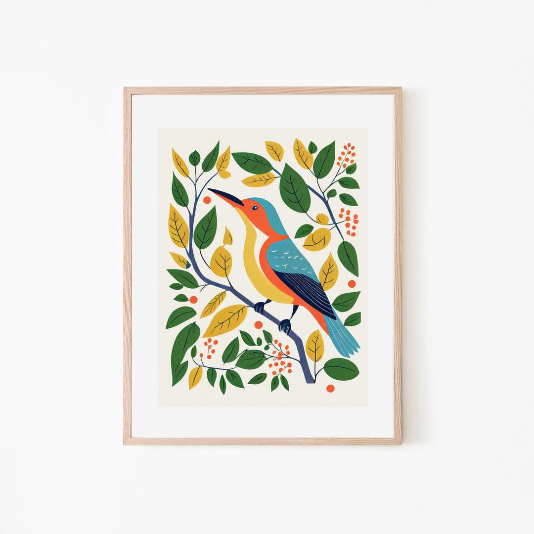Vintage Bird Illustration Retro Birds Retro Poster Animal Wall Art ...