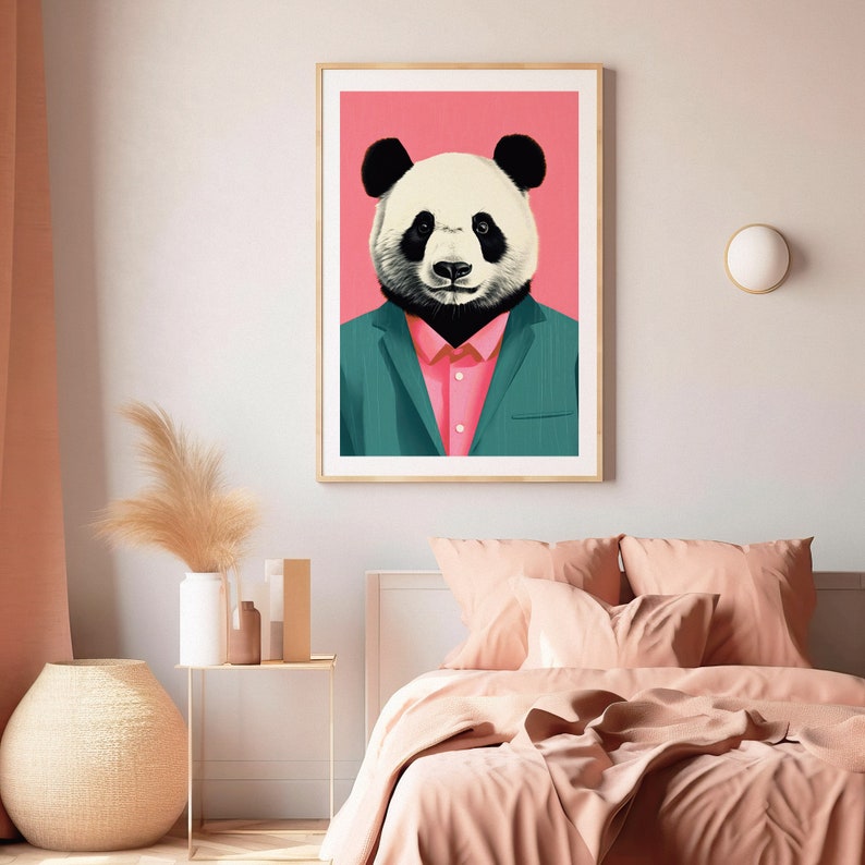 Giant Panda Poster Scandinavian Minimalist Delight Animal Art Print ...