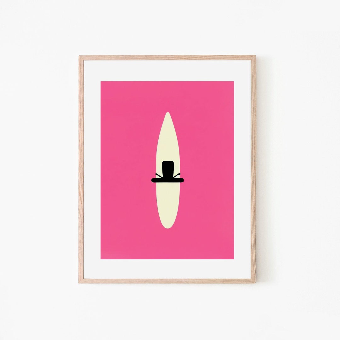 Kayak Journey Paddling Minimalism Retro Poster Pastel Aesthetic ...