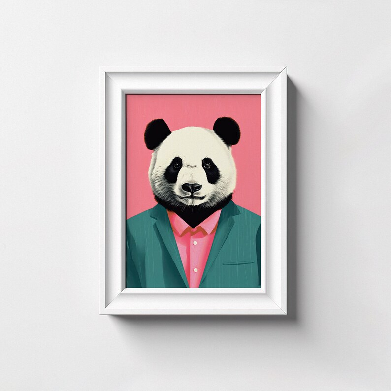 Giant Panda Poster Scandinavian Minimalist Delight Animal Art Print ...