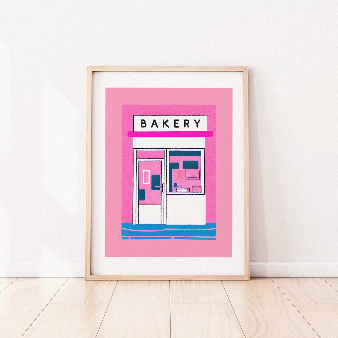 Bakery Storefront Abstract Stamp Trendy Kitchen or Dining Room Decor ...