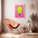 Lime Lightbulb Poster Green Pink Art Print Retro Vintage - Etsy