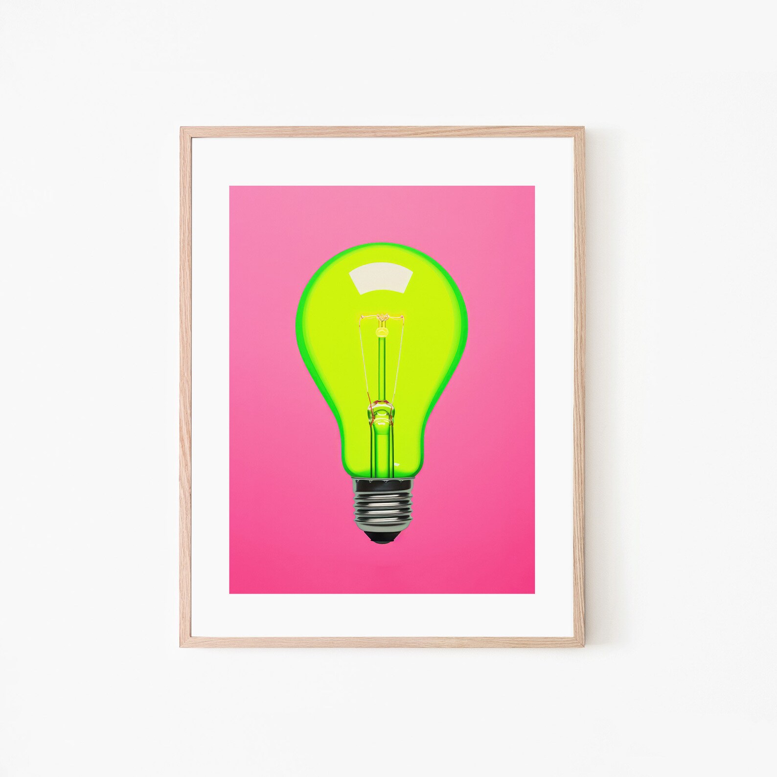 Lime Lightbulb Poster Green Pink Art Print Retro Vintage - Etsy