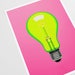 Lime Lightbulb Poster Green Pink Art Print Retro Vintage - Etsy