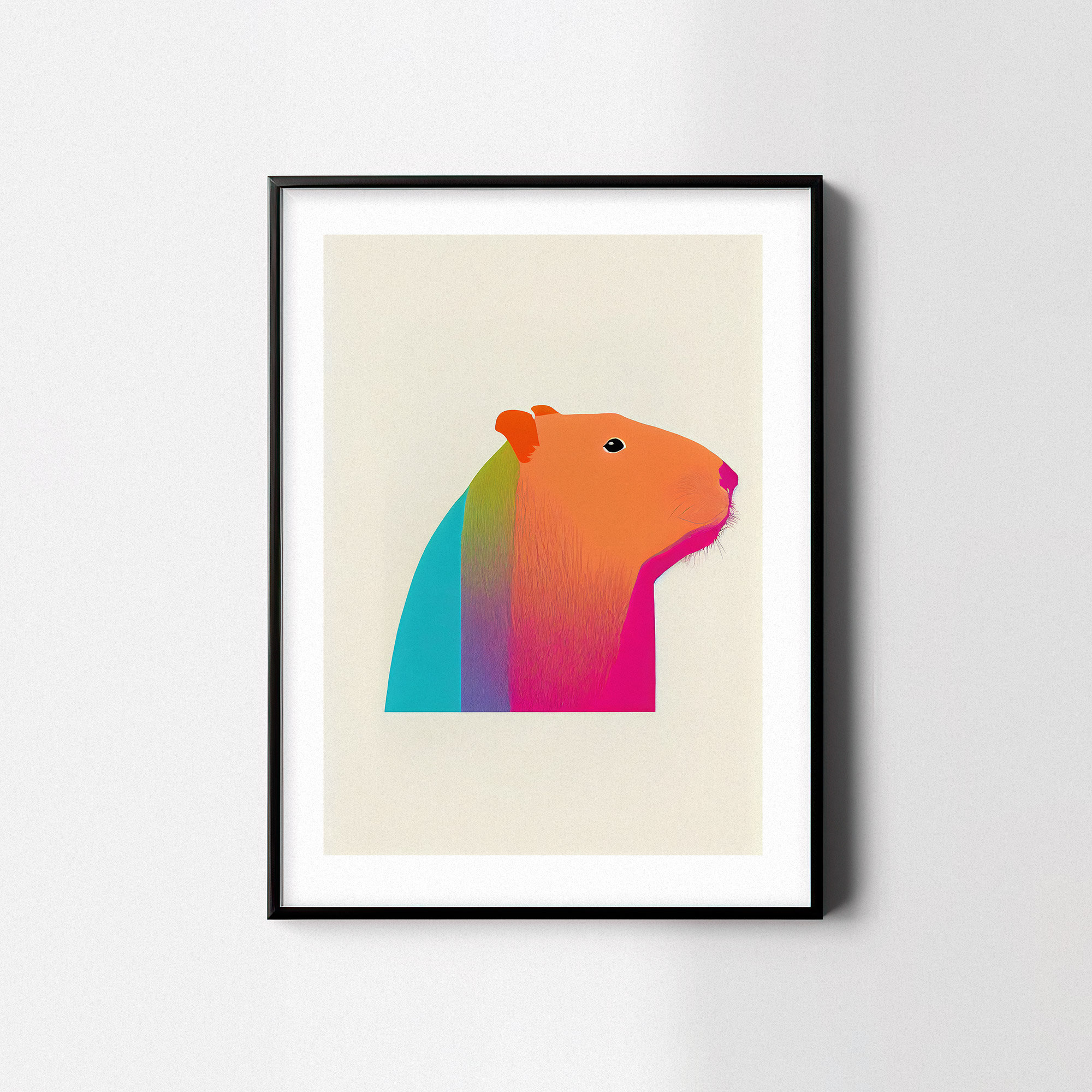 Capybara Art Print Pastel Minimalist Expression Animal Art Print Pastel ...
