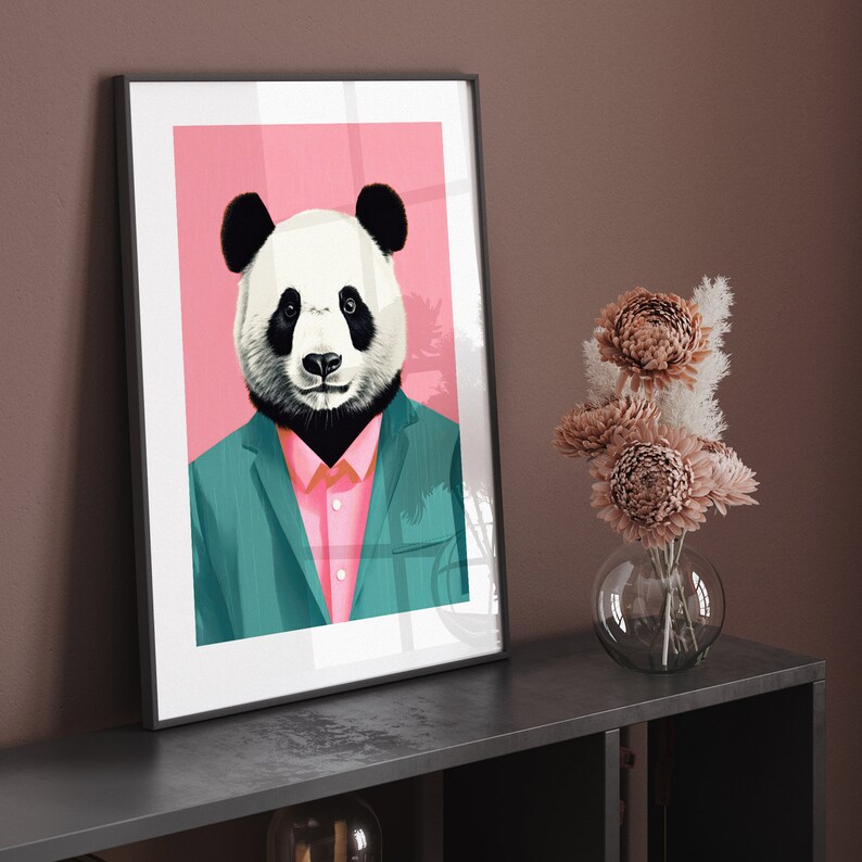 Giant Panda Poster Scandinavian Minimalist Delight Animal Art Print ...