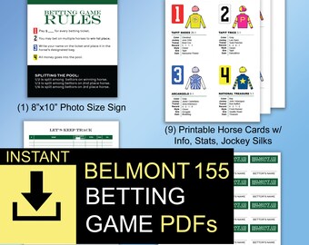 Printable Preakness Betting Game for Preakness Party Derby Horse Racing ...