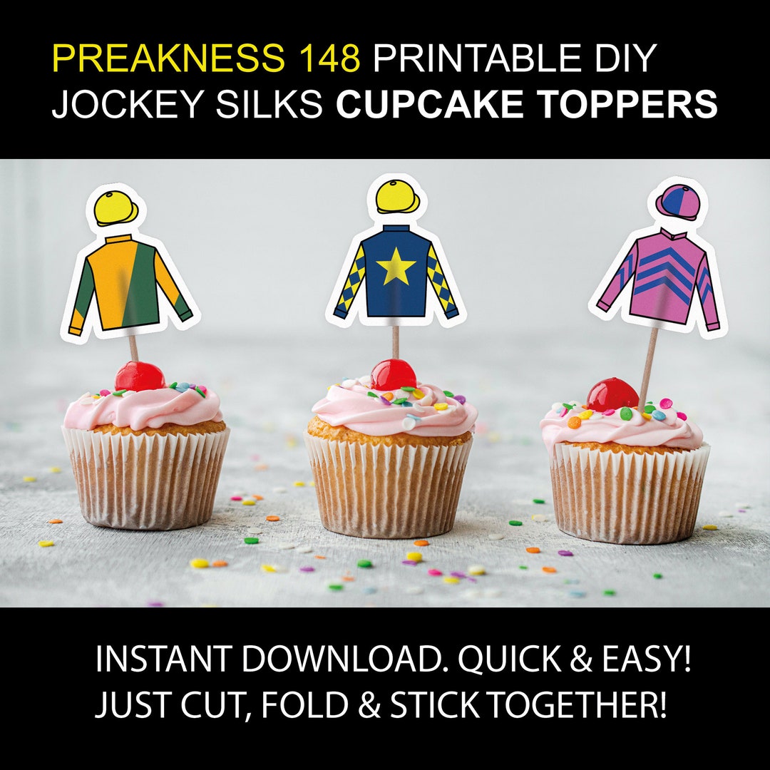 Jockey Silks Cupcake Toppers DIY Print at Home Cupcake Toppers for ...