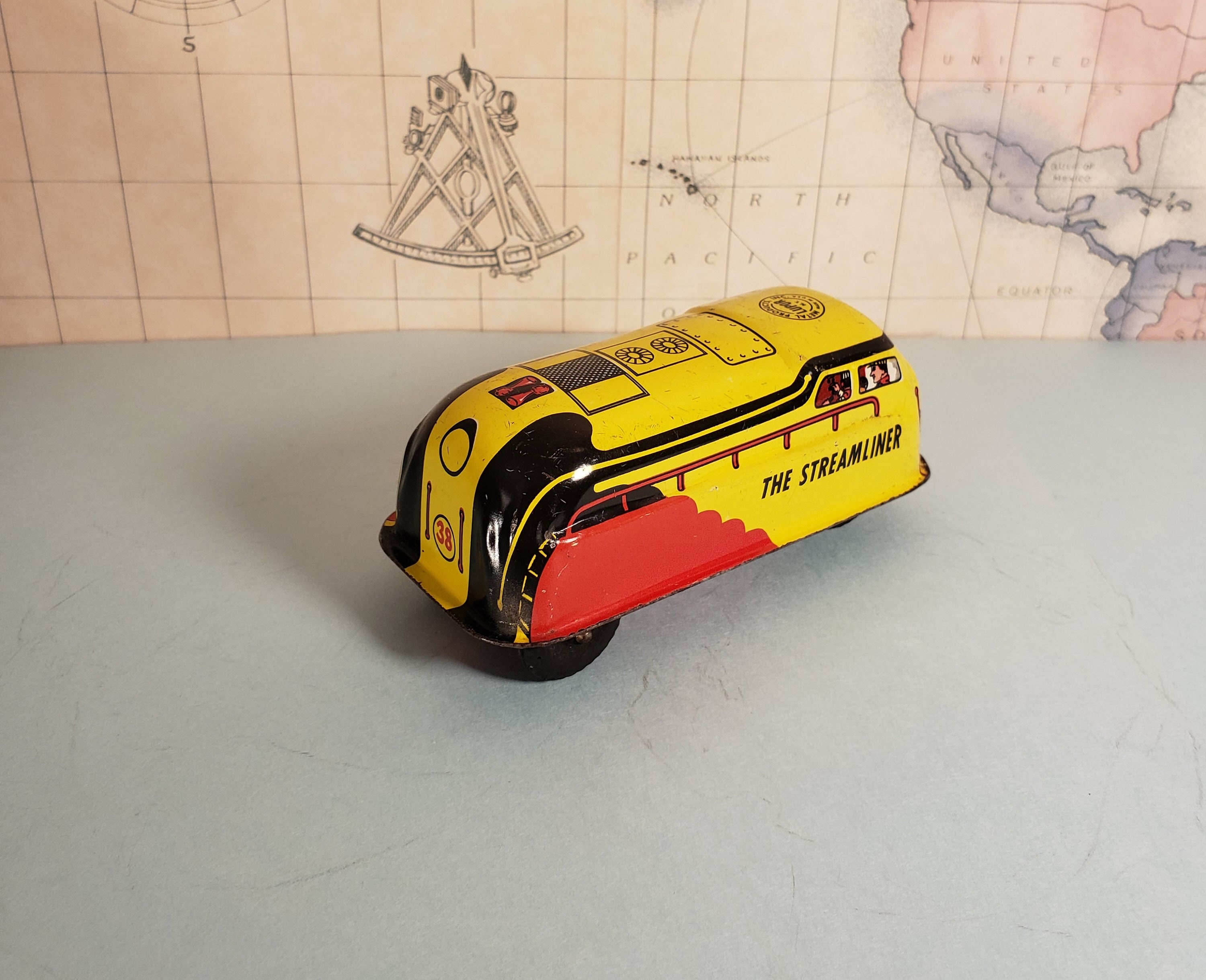 Vintage 1950's Lupor Tin Litho Streamliner Train Engine - Etsy