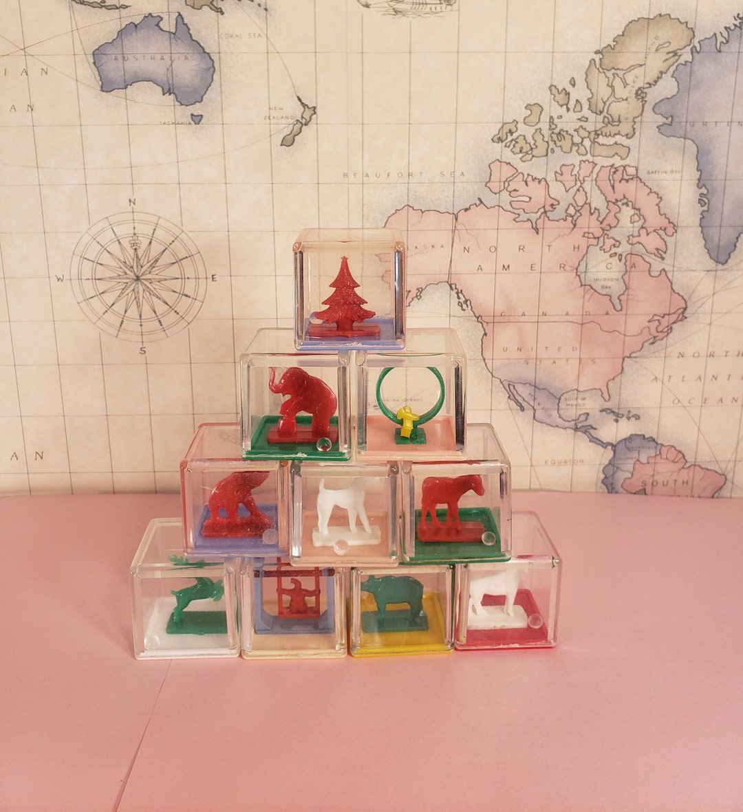 Vintage 1950's Plastic Blocks With Animals That Rattle When Shaken - Etsy