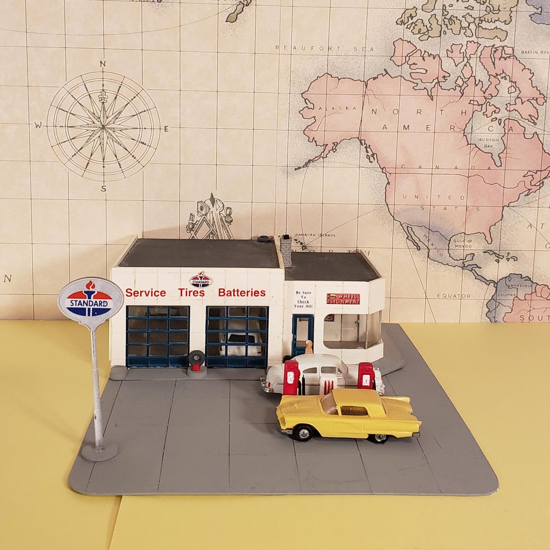 Vintage HO Scale Wathers Standard Oil Gas Station Kit Diorama - Etsy