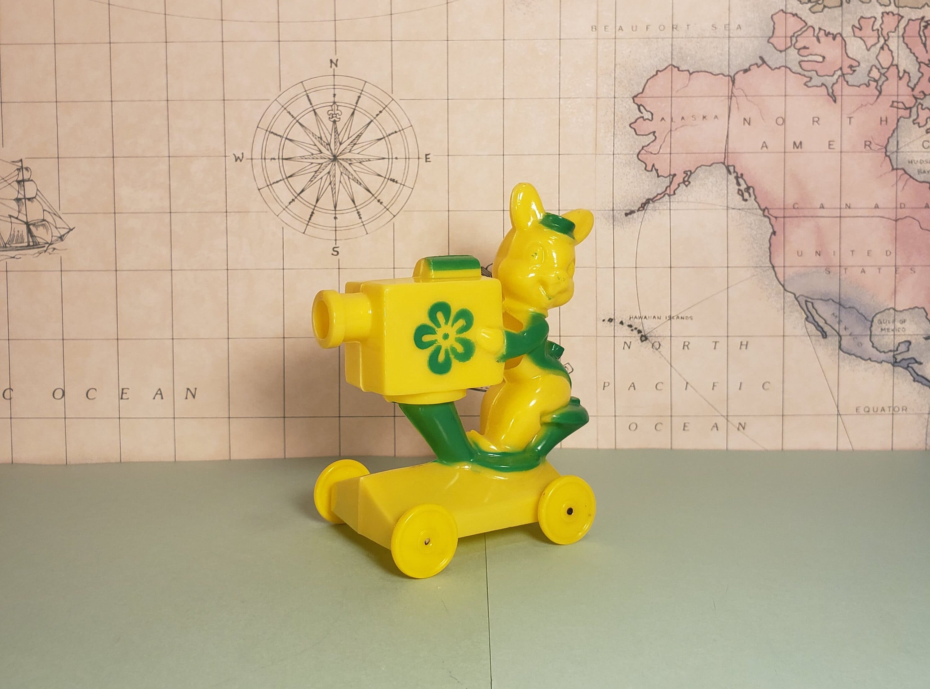 Vintage 1950's Rosbro Hard Plastic Easter Bunny Television Cameraman TV ...
