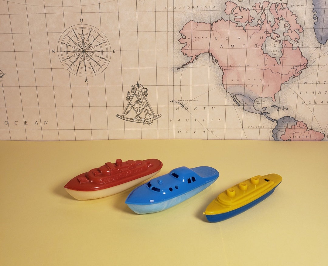Vintage 1950's Hard Plastic Boat Package - 2 Banner and 1 Whistle - Etsy