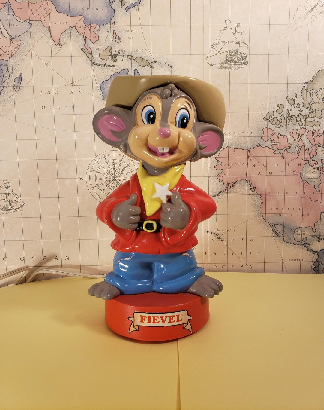 Vintage 1991 an American Tale Fievel Goes West Night Lamp Light Plastic ...
