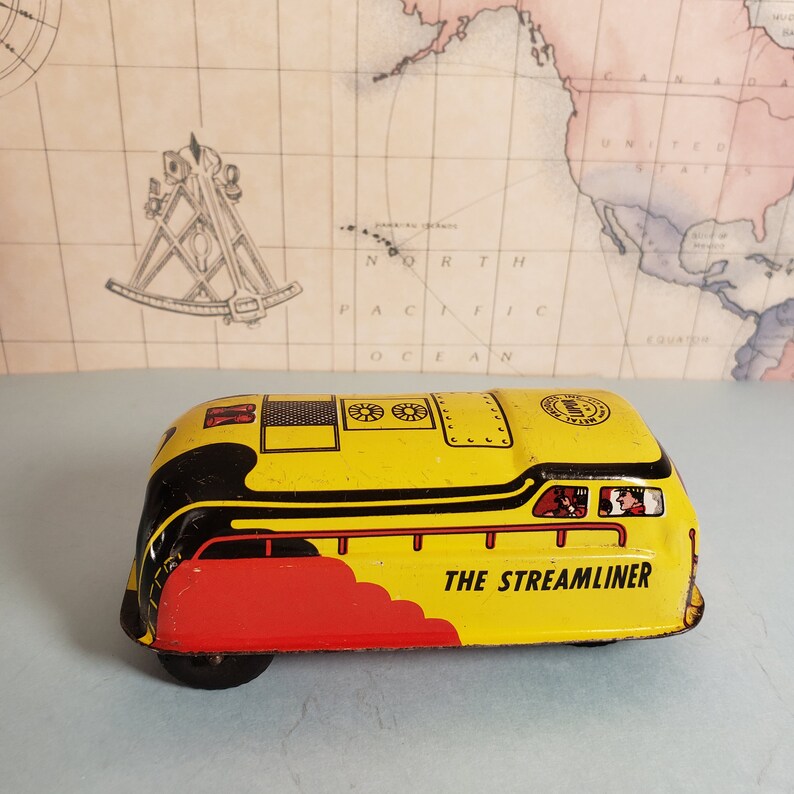 Vintage 1950's Lupor Tin Litho Streamliner Train Engine - Etsy