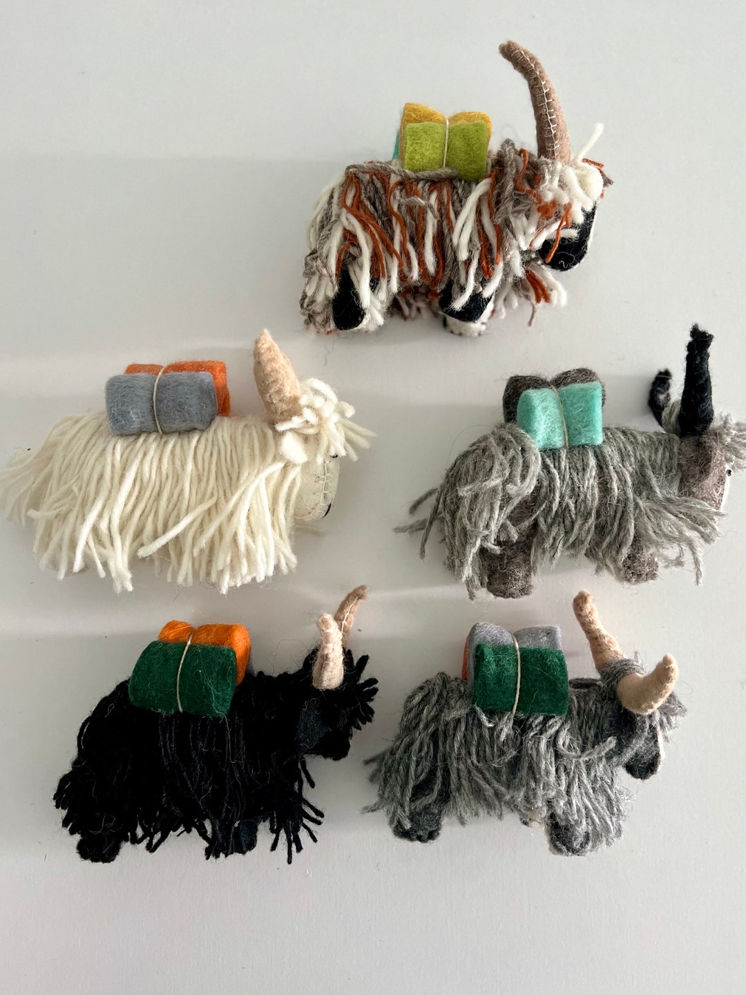 Handmade Felt Himalayan Yaks|set of 2|wool Toy| Animal Lovers|gifts ...