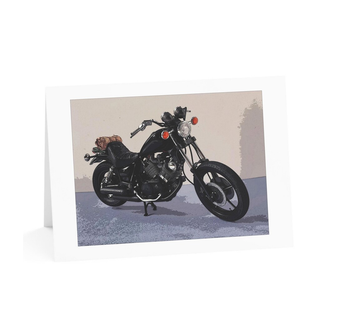 Motorcycle Motorbike Chopper Gift Card Greeting Card Birthday Card ...