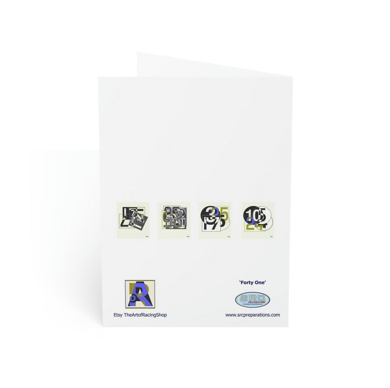 Retro Race Car Sports Car Birthday Card Greeting Gift Card Christmas ...