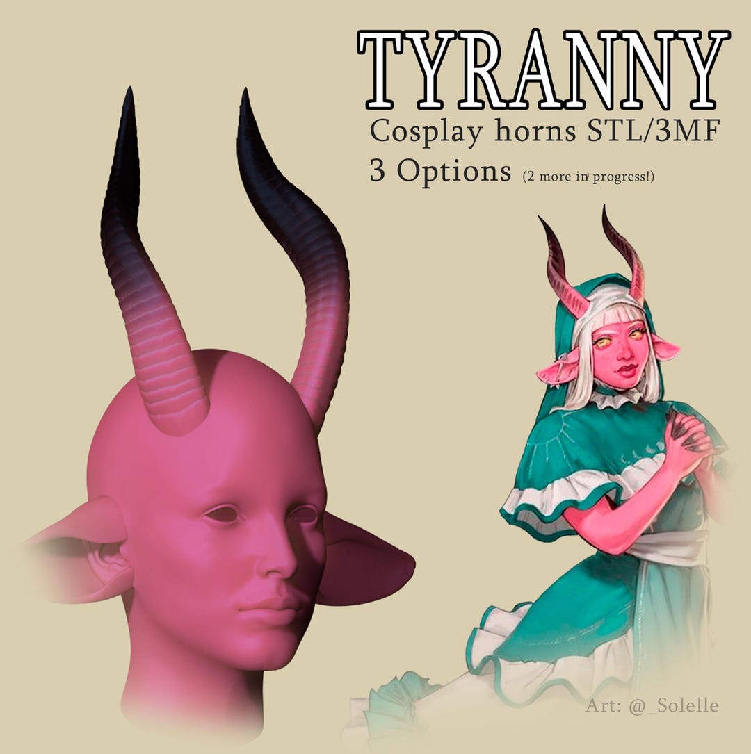 Tyranny STL Accessory Horns - 3D Model Download - Read Description - Etsy