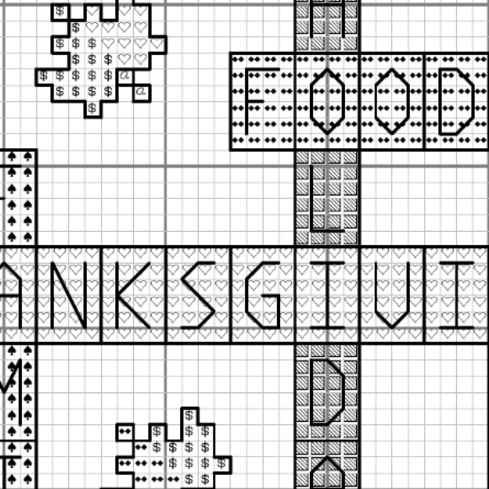 Thanksgiving Crossword Cross Stitch Pattern (PDF) - Etsy
