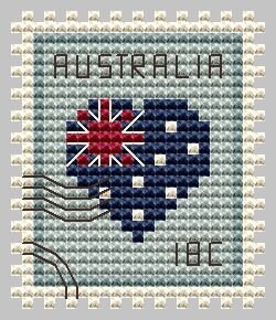 Australia Postage Stamp Cross Stitch Pattern Australia Flag Cross ...