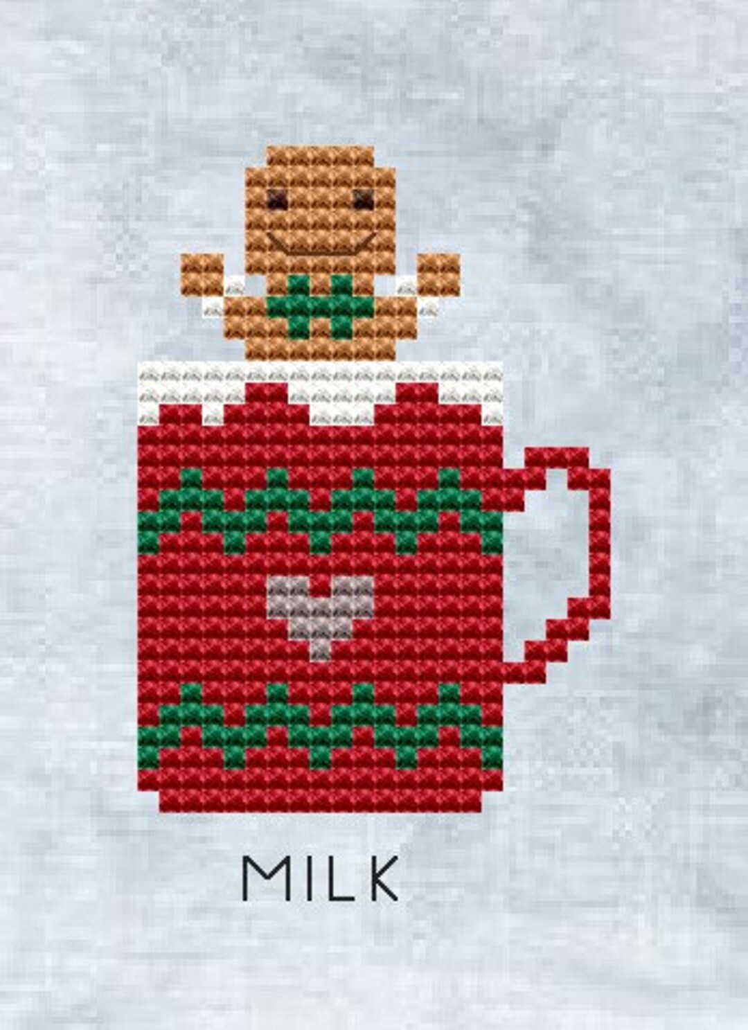 Gingerbread Mug Cross Stitch Pattern Christmas Mug Gingerbread Cross ...