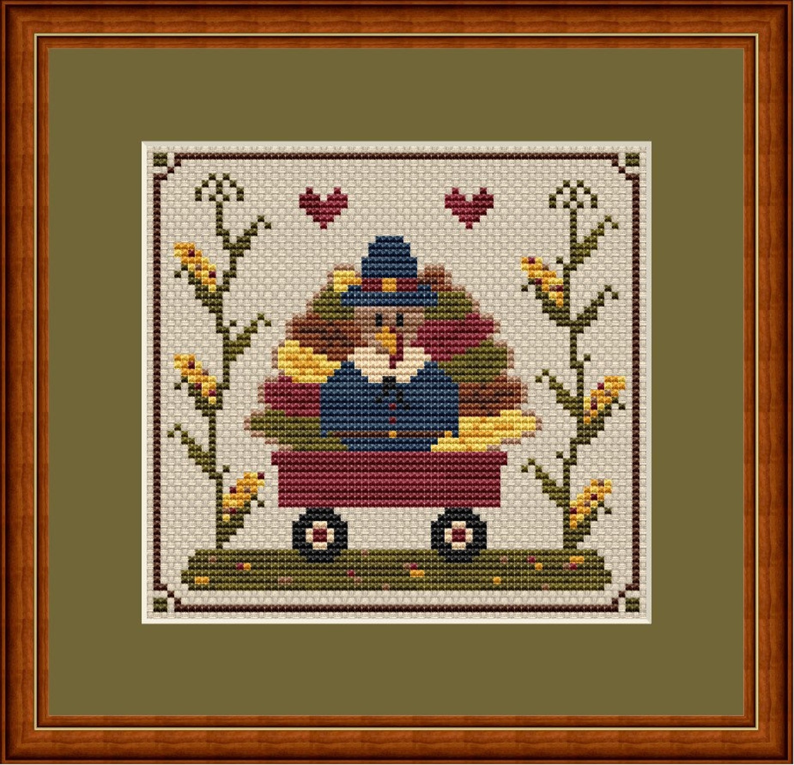 Turkey Cross Stitch Pattern Thanksgiving Day Cross Stitch Fall - Etsy