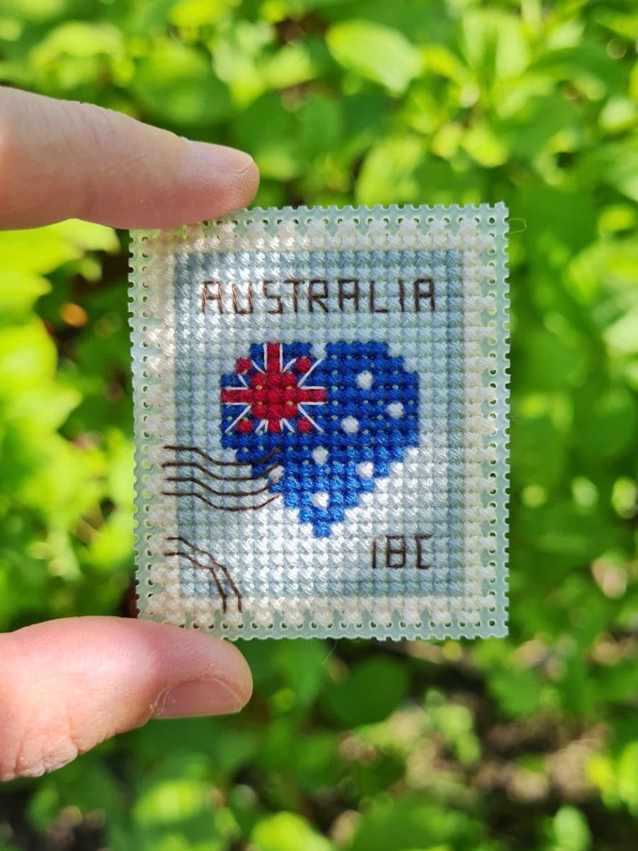 Australia Postage Stamp Cross Stitch Pattern Australia Flag Cross ...