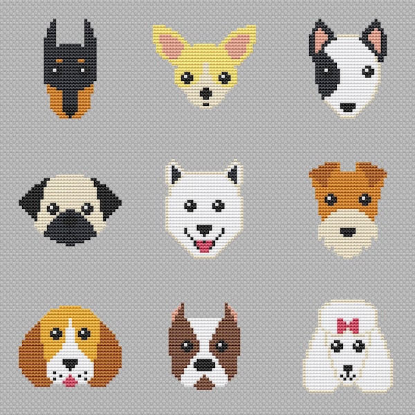 Cross Stitch Dogs - Etsy