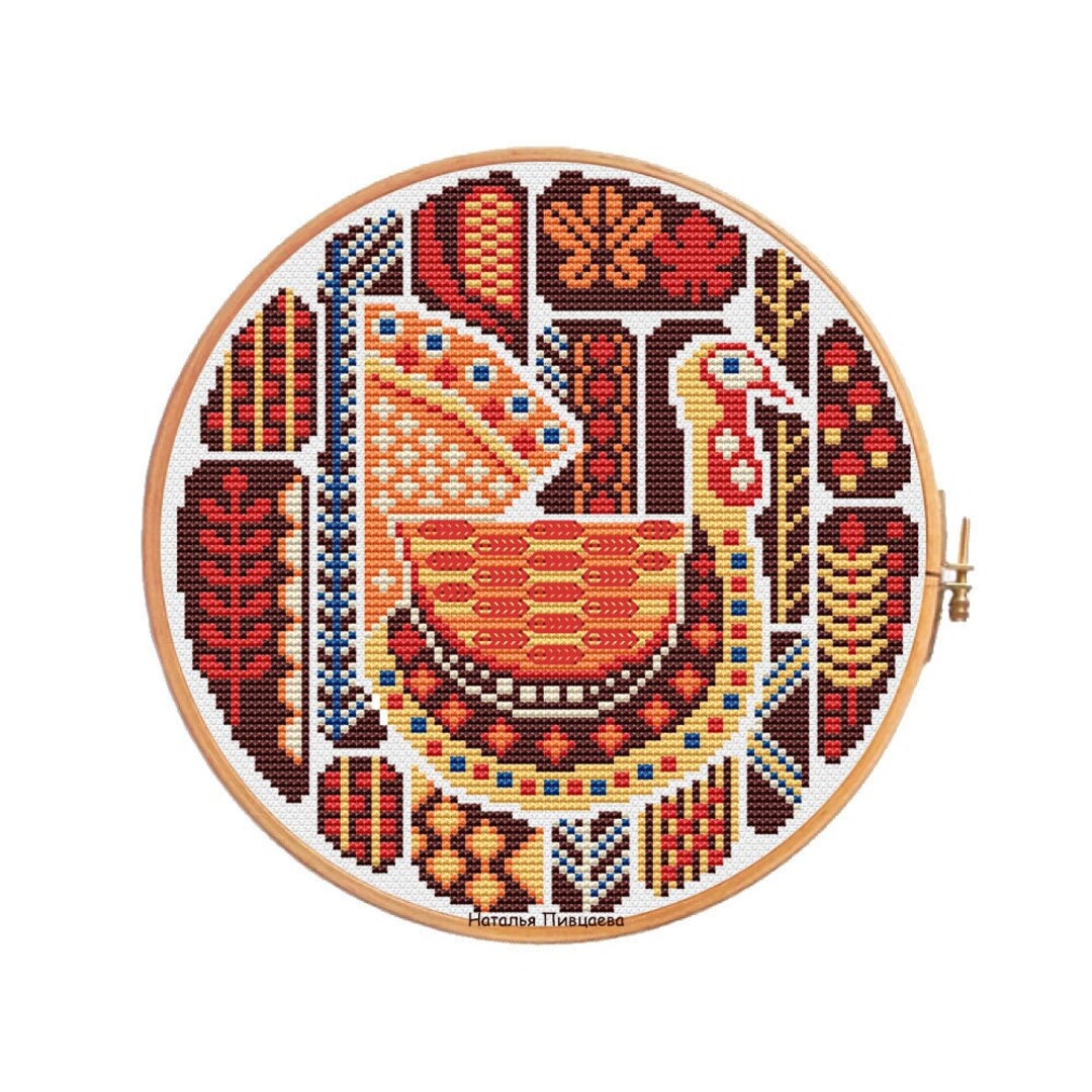 Thanksgiving Turkey Cross Stitch Pattern Happy Thanksgiving Day Autumn ...
