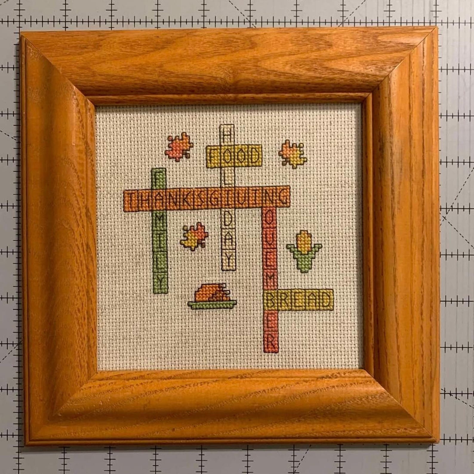 Thanksgiving Crossword Cross Stitch Pattern (PDF) - Etsy
