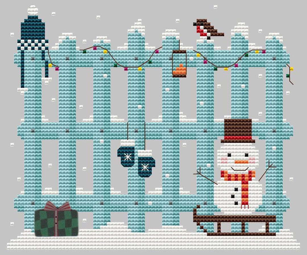 Winter Garden Cross Stitch Pattern Snowman Cross Stitch Winter Cross ...