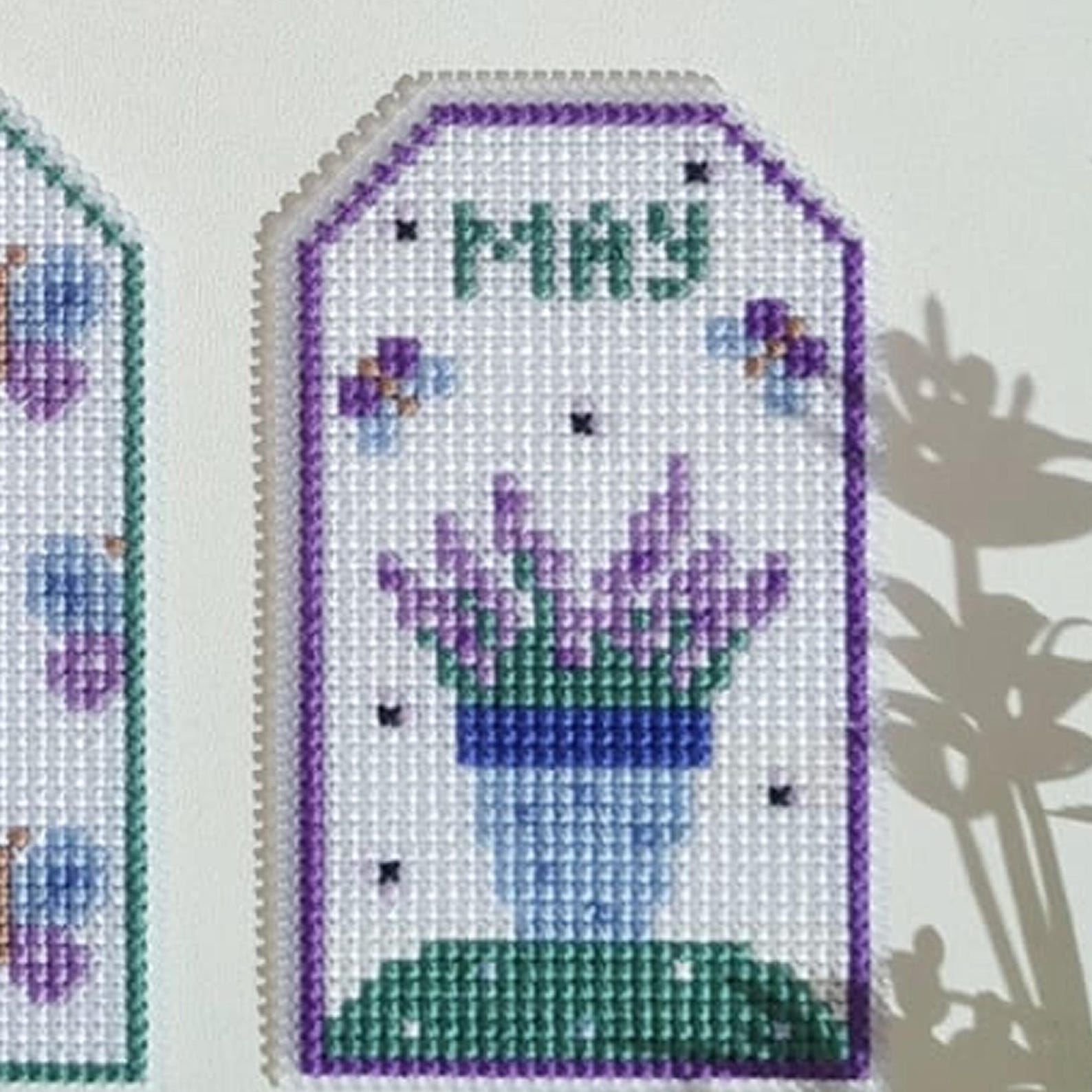 Lavender Tags Cross Stitch Pattern, Spring Floral Embroidery (PDF ...