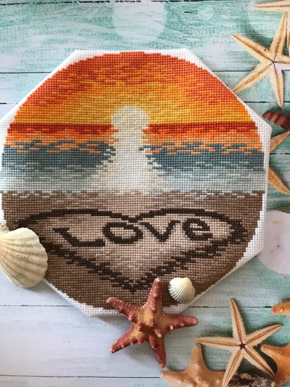 Beach Cross Stitch Pattern Beautiful Landscape Sunset Cross Stitch ...