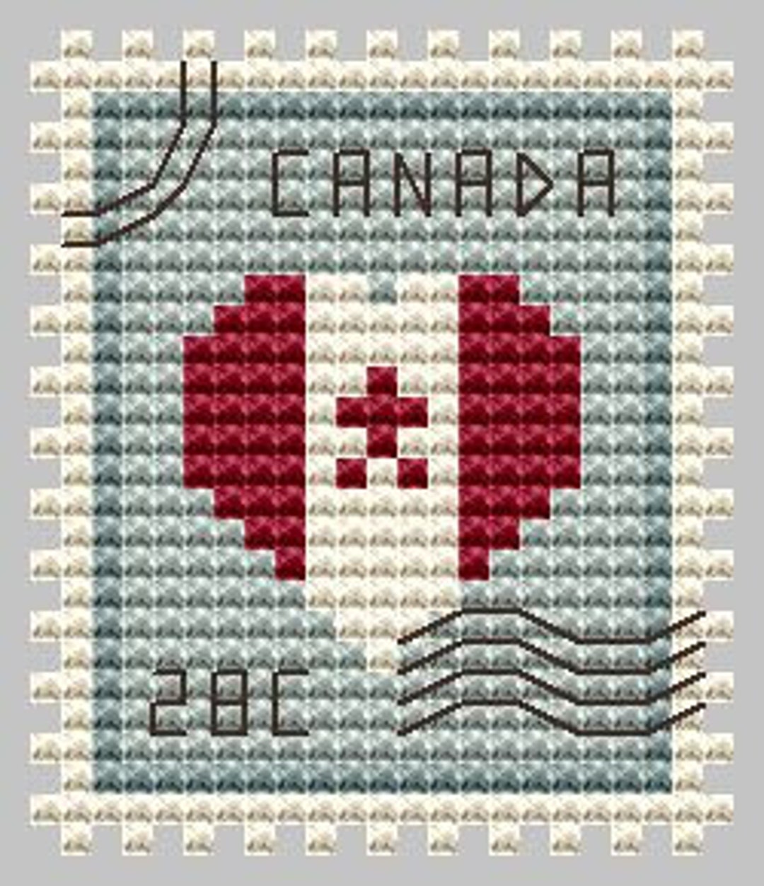 Canada Postage Stamp Cross Stitch Pattern Canada Flag Cross - Etsy