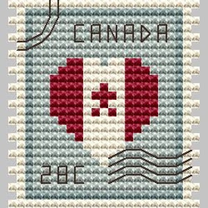 Canada Postage Stamp Cross Stitch Pattern Canada Flag Cross Stitch ...