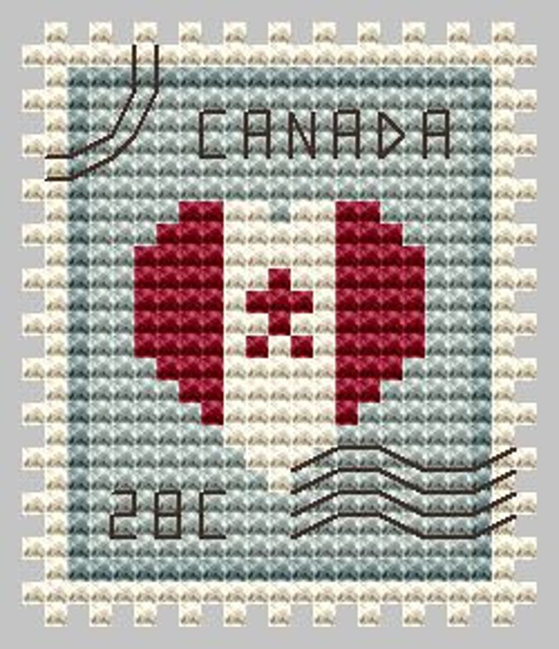 Canada Postage Stamp Cross Stitch Pattern Canada Flag Cross - Etsy