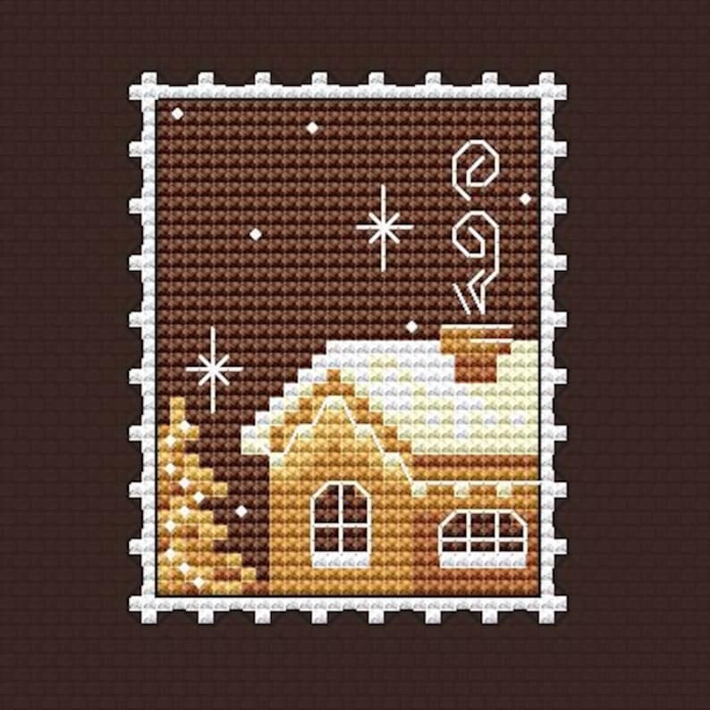Gingerbread House Cross Stitch Pattern Winter Cross Stitch - Etsy