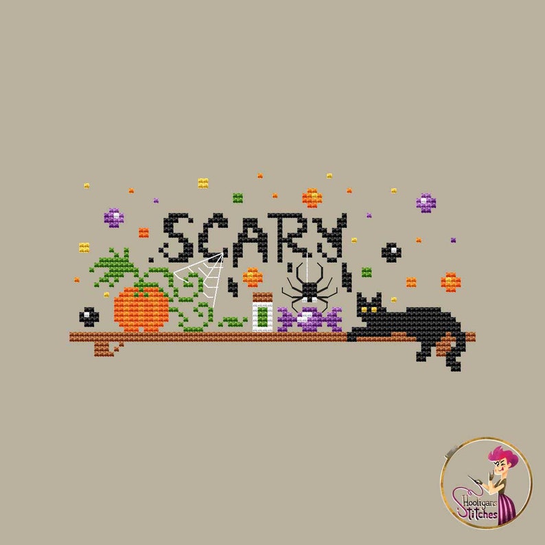Scary Cross Stitch Pattern for Beginner Pumpkin Cross Stitch - Etsy
