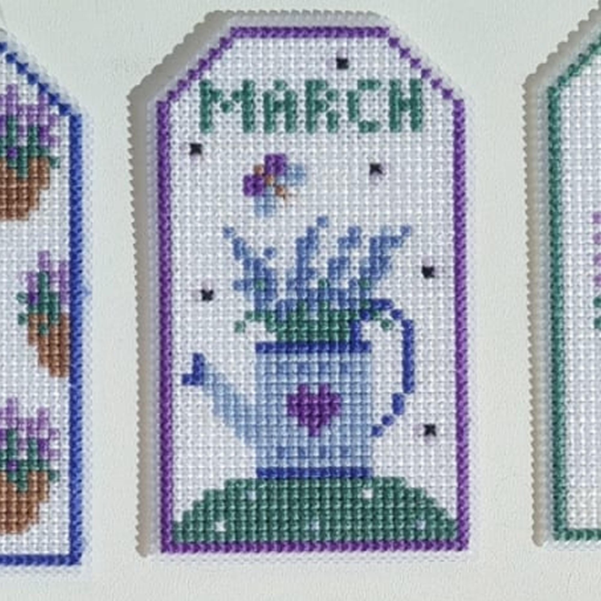 Lavender Tags Cross Stitch Pattern, Spring Floral Embroidery (PDF ...