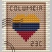 Columbia Flag Stamp Cross Stitch Pattern, Tiny Hand Embroidery (PDF ...