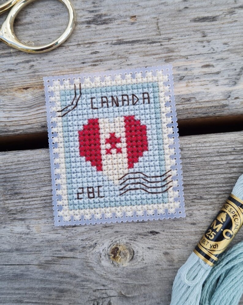 Canada Postage Stamp Cross Stitch Pattern Canada Flag Cross - Etsy