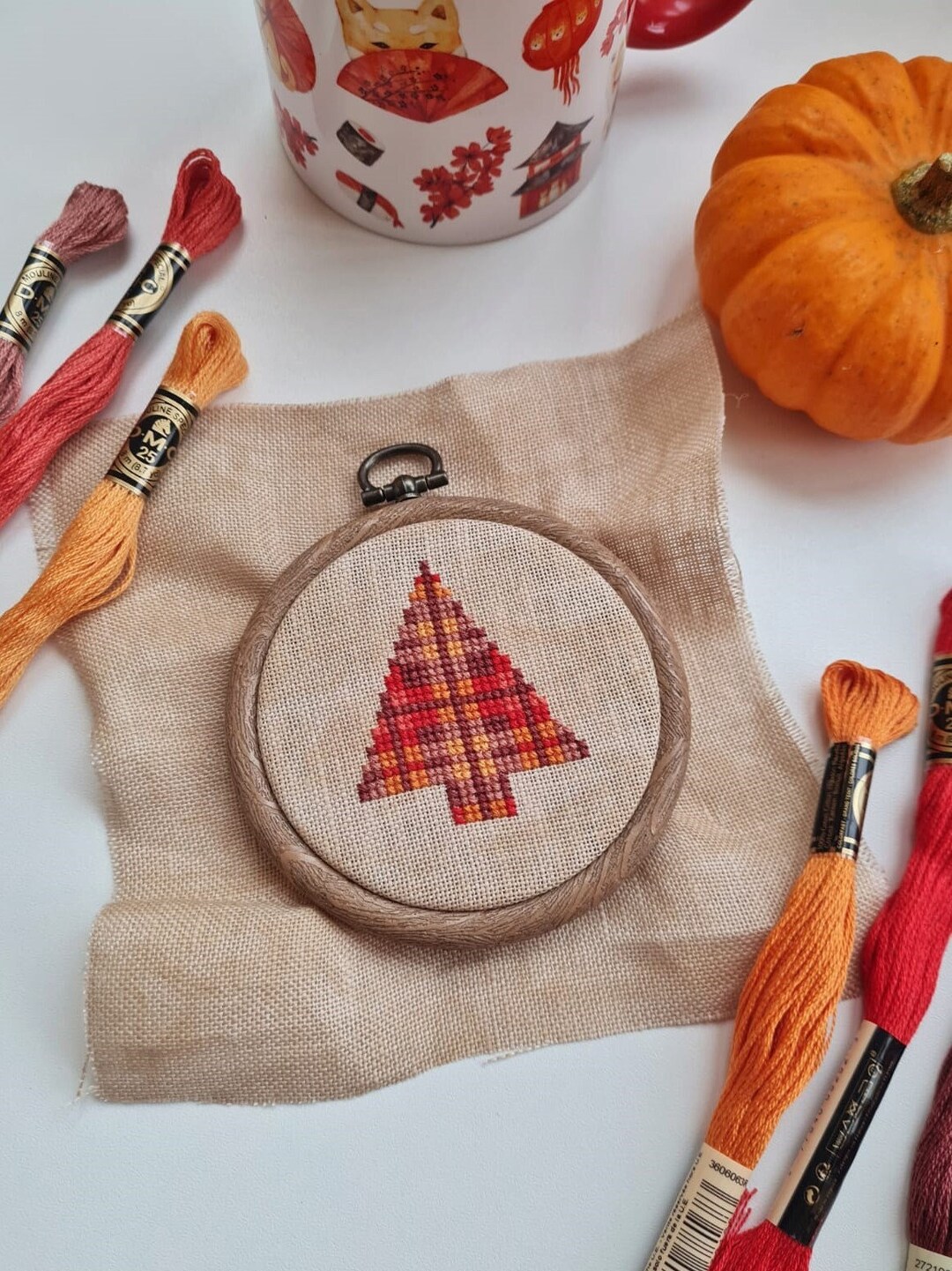 Autumn Tree Cross Stitch Pattern, Fall Embroidery (PDF) - Etsy