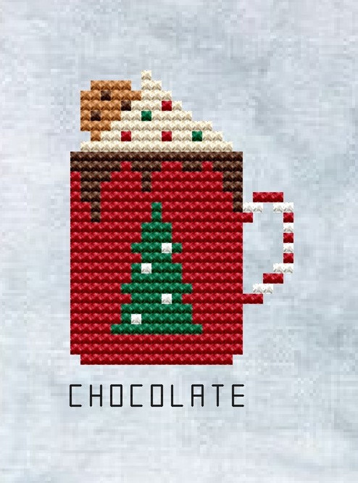 Hot Chocolate Mug Cross Stitch Pattern Christmas Mug Winter - Etsy