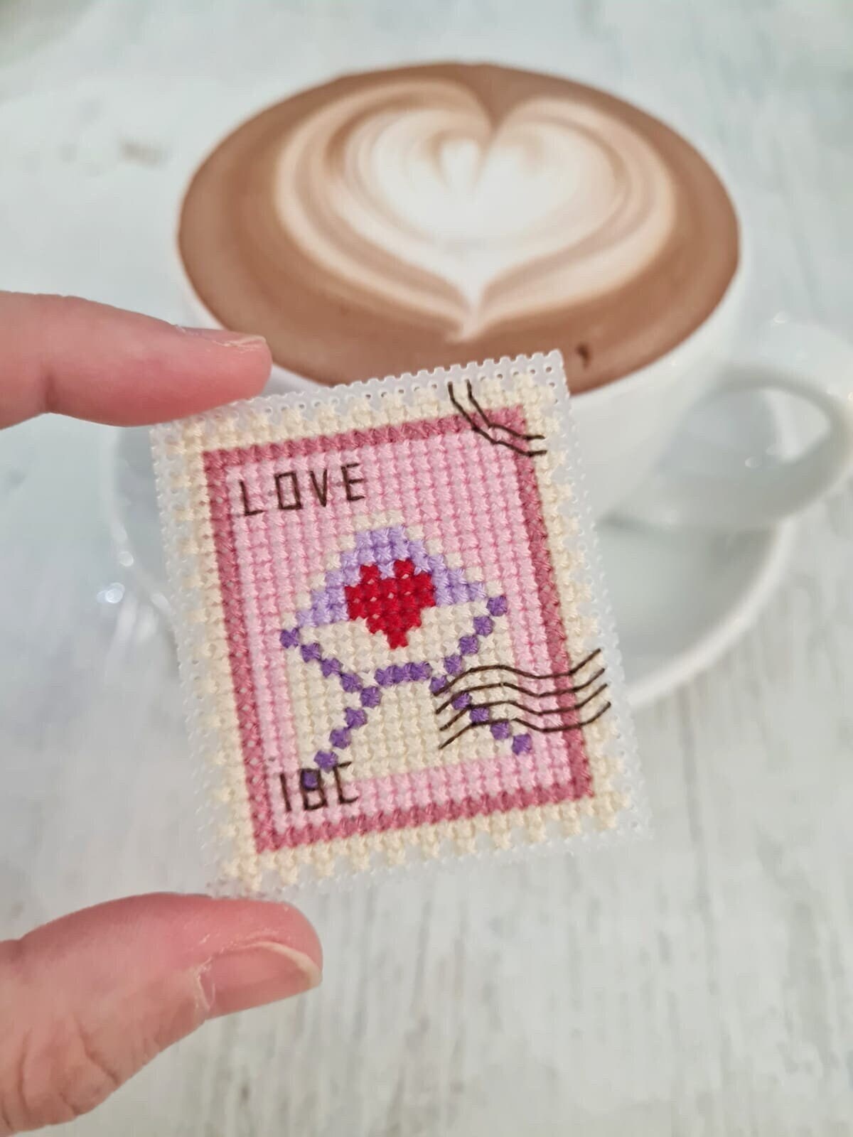 Love Letter Postage Stamp Cross Stitch Pattern Envelope Cross Stitch ...